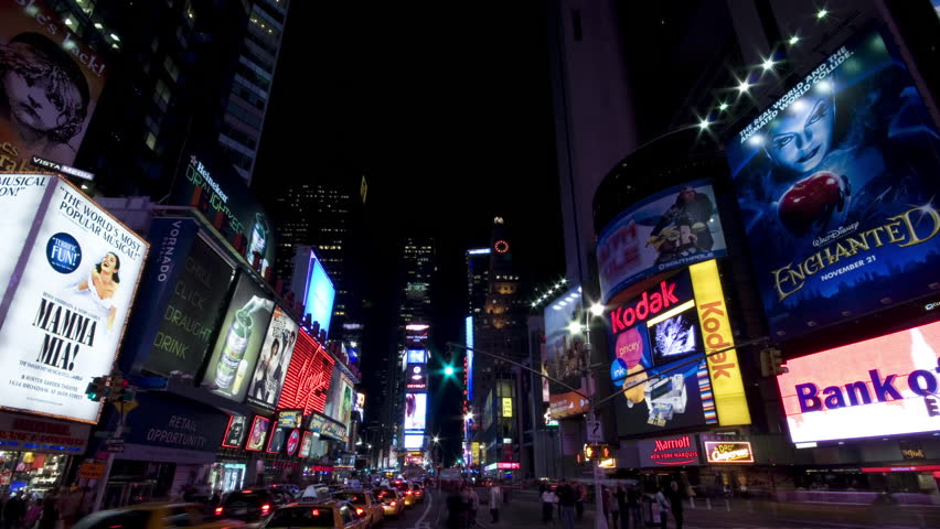 NEW YORK - November 2007: Time Lapse Of Times Square In New York, NY ...