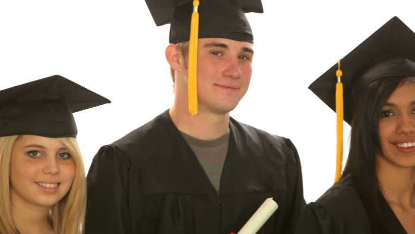 Stock video of graduating students against white background | 4649057 ...