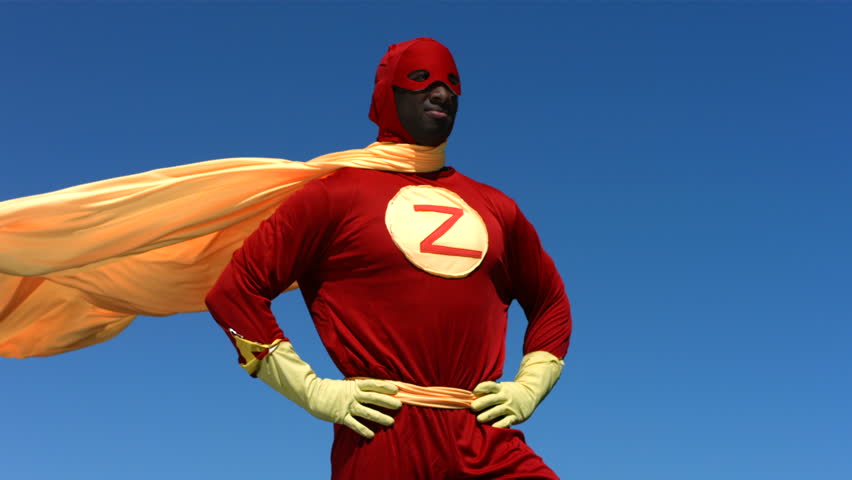Stock Video Clip of Super hero with cape flying in wind, | Shutterstock