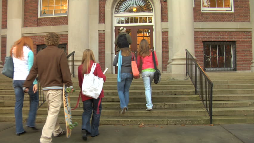 Stock video of group of college students walk into | 4724357 | Shutterstock