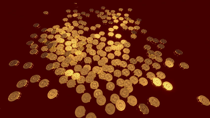 Cascade of Gold Coins. Lots Stock Footage Video (100% Royalty-free ...