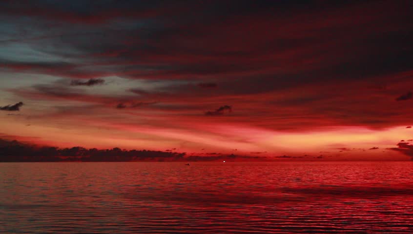 Sunset with Red Sky in Stock Footage Video (100% Royalty-free) 4826897 ...