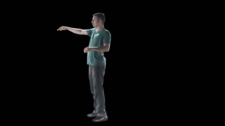 Businessman Standing With His Luggage Against Black Background Stock ...