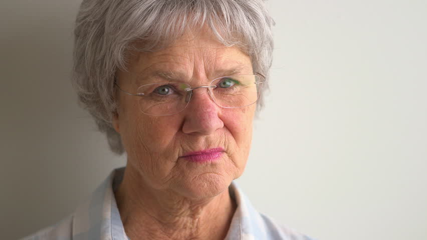 Sad Old People Portrait With Emotions And Feelings. Worried White ...