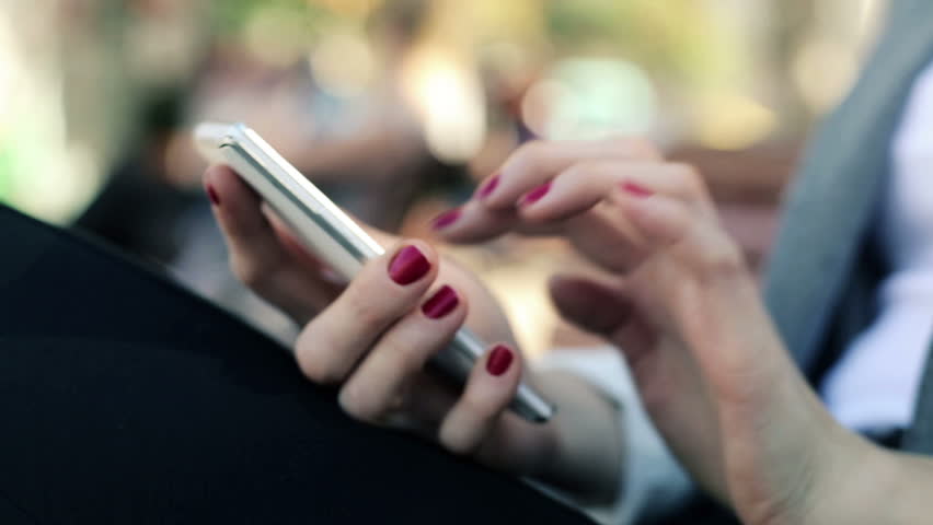 Woman Hands Texting On Smartphone Stock Footage Video (100% Royalty ...