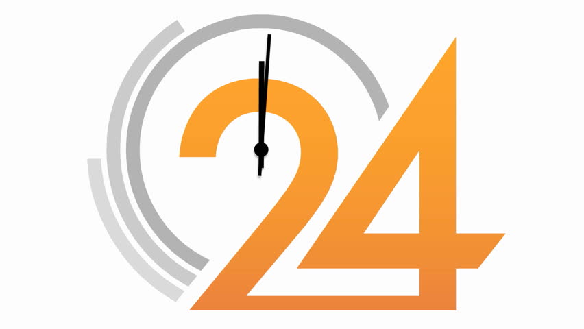 Stock video of animated clock face 24 counting down | 5410427 ...