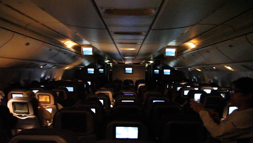 Inside Airplane At Night