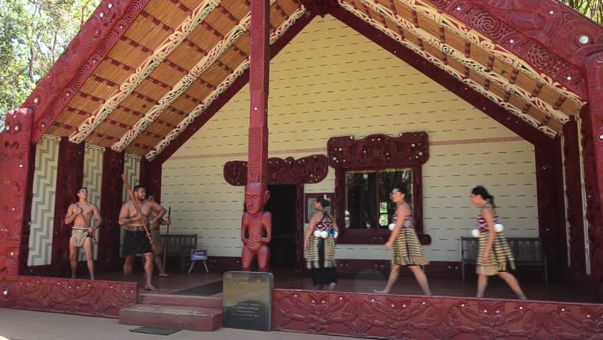 WAITANGI, NZ - JAN 07:Maori Welcoming Ceremony (powhiri) On Jan 07 2014 ...