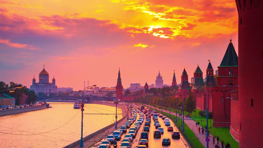 Moscow City On Sunset. Russia. Timelapse Stock Footage Video 2977528 ...