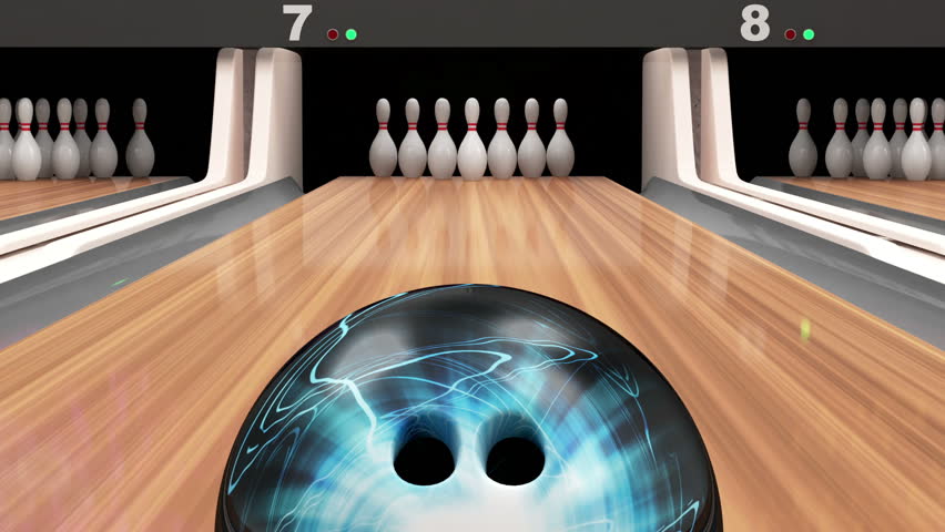 Animation Of Bowling Strike. Bowling Ball Crashing Into The Pins On ...