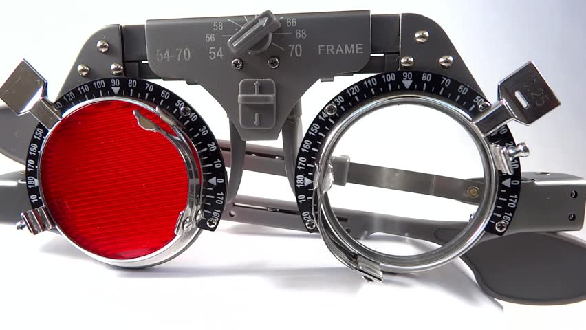 Close Up Optometrist Eye Color Filters Swirling On White Background ...