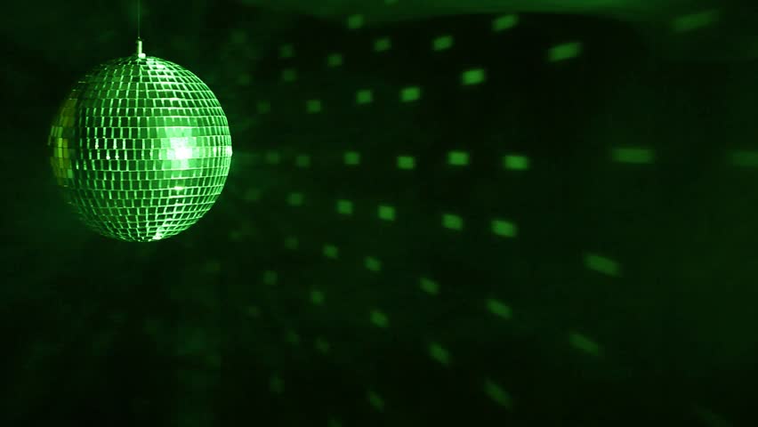 Rotating Disco Ball With Multicolor Light Effect And Reflected Spots On ...