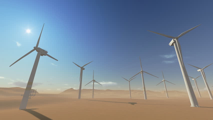 Stock video of wind turbine generating electricity. three dimensional ...