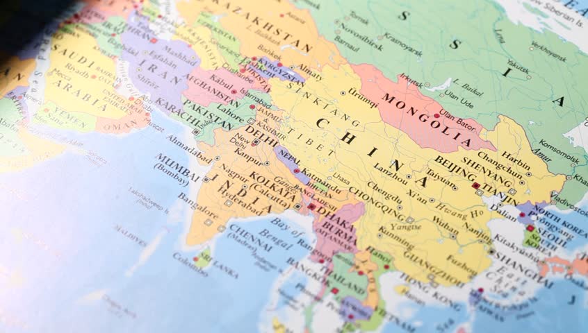 Close Up Of A Detailed World Map Stock Footage Video 6062003 | Shutterstock