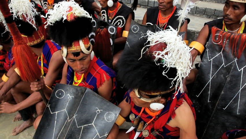INDIA - DECEMBER 2012: Chang Tribesmen Wearing Traditional Costume ...