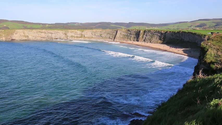 Beach in the Cuchia,santander in Stock Footage Video (100% Royalty-free ...