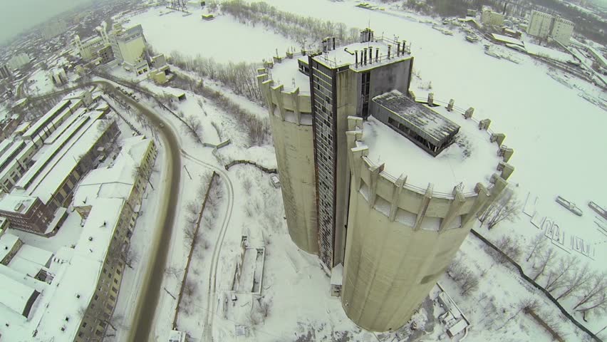 Tall Industrial Building On Coast Stock Footage Video (100% Royalty ...