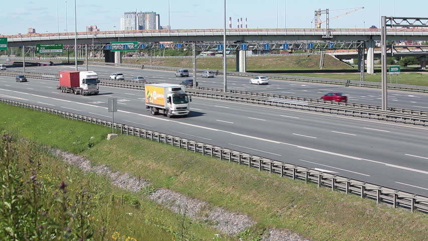 Highway Offramp At Intersection Of The 427 And QEW Highways In ...
