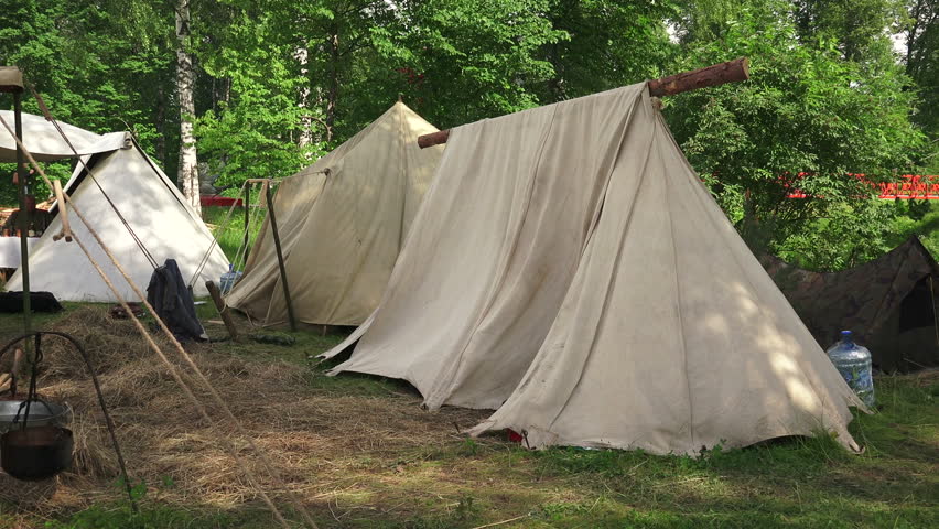 Military Tent Camp. the First Stock Footage Video (100% Royalty-free ...
