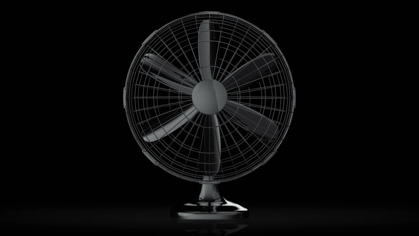 Animation Of Air Condition Fan Ventilation. Slow Rotation Glossy Steel ...