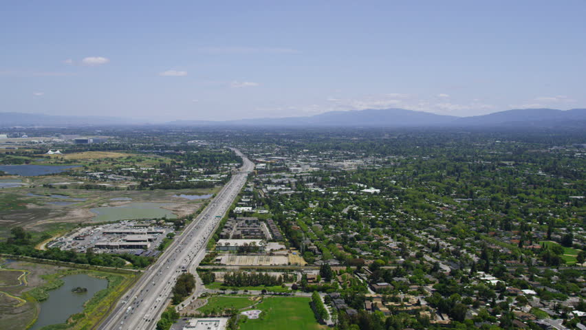 Aerial View of Silicon Valley Stock Footage Video (100% Royalty-free ...