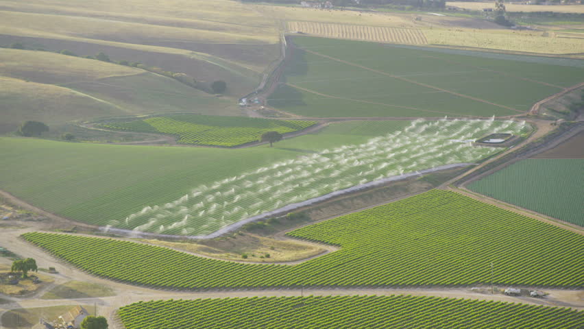 Stock video of aerial shot of irrigation system on | 7242577 | Shutterstock