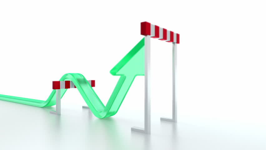 Arrow Jumping Over Hurdles. Concept Stock Footage Video (100% Royalty ...