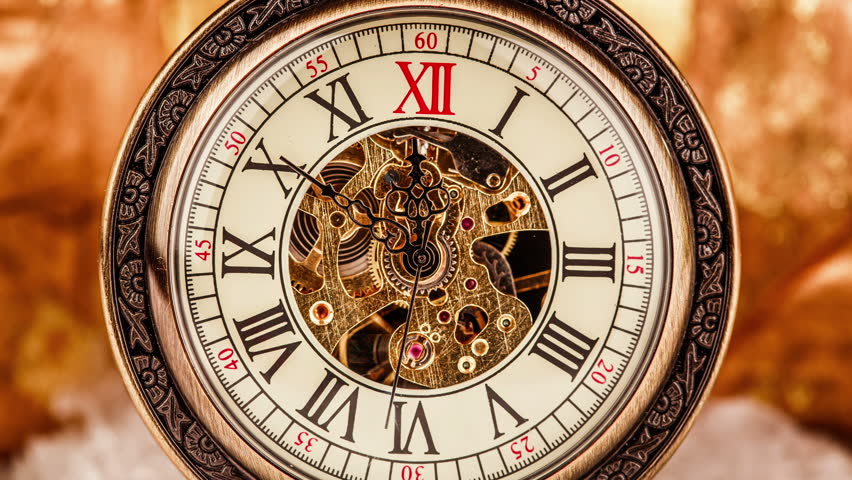 Antique Clock Dial Close-up. Vintage Stock Footage Video (100% Royalty ...