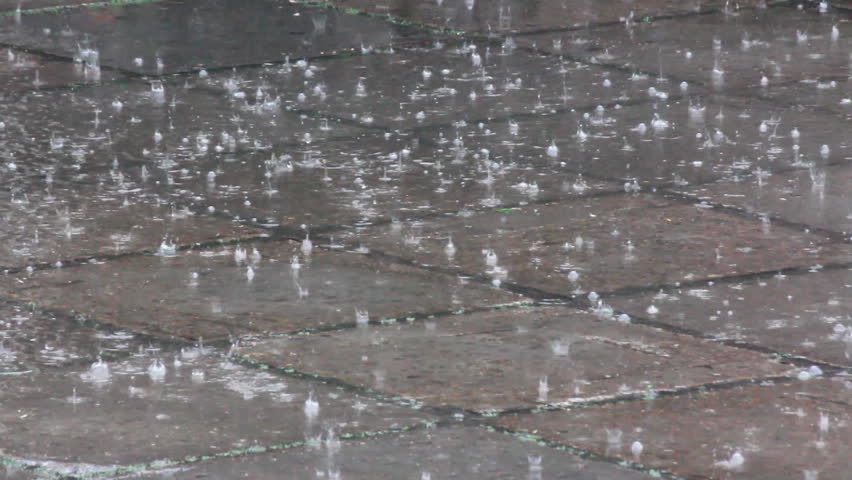 Stock video of heavy rain drops on the pavement | 763597 | Shutterstock