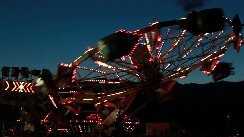 Stock video of carnival rides and flashing lights at | 7812007 ...