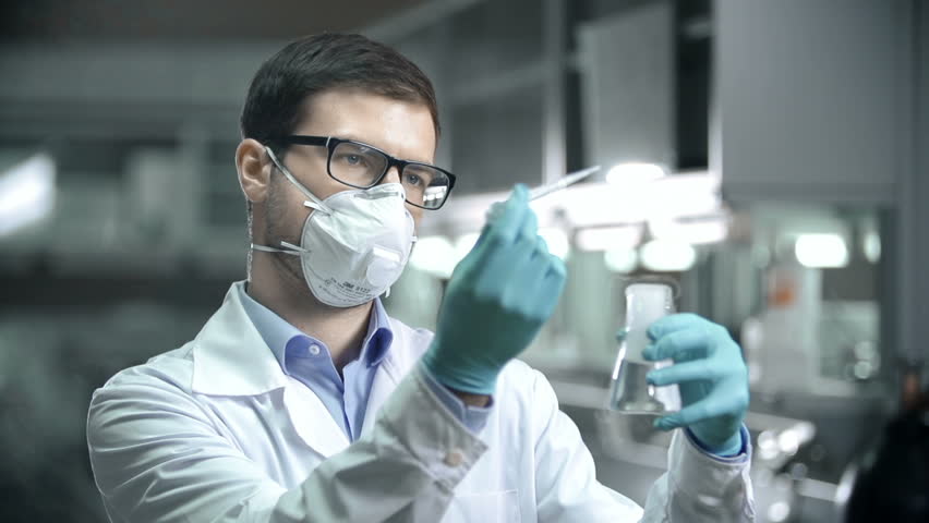 Man in Respirator Performing Measures Stock Footage Video (100% Royalty ...