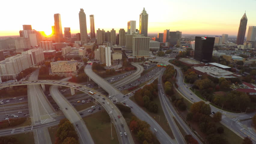 Atlanta Aerial 26 Flying Over Stock Footage Video (100% Royalty-free ...