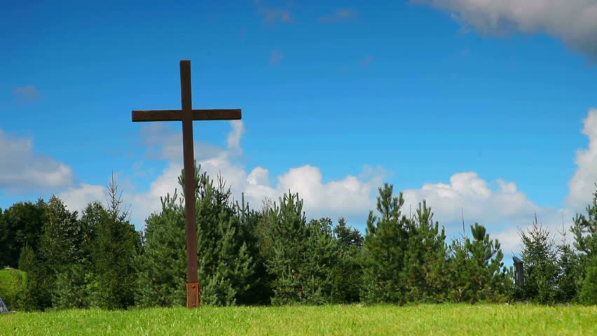 Cross On Hill with Moving Stock Footage Video (100% Royalty-free ...