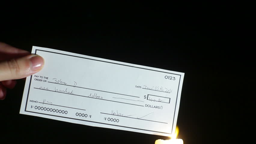 Burning Check, Destroying Money. Check Stock Footage Video (100% ...