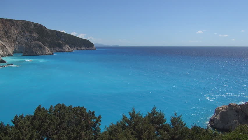 Stock video of island landscape, beautiful blue sea, seashore | 8827837 ...