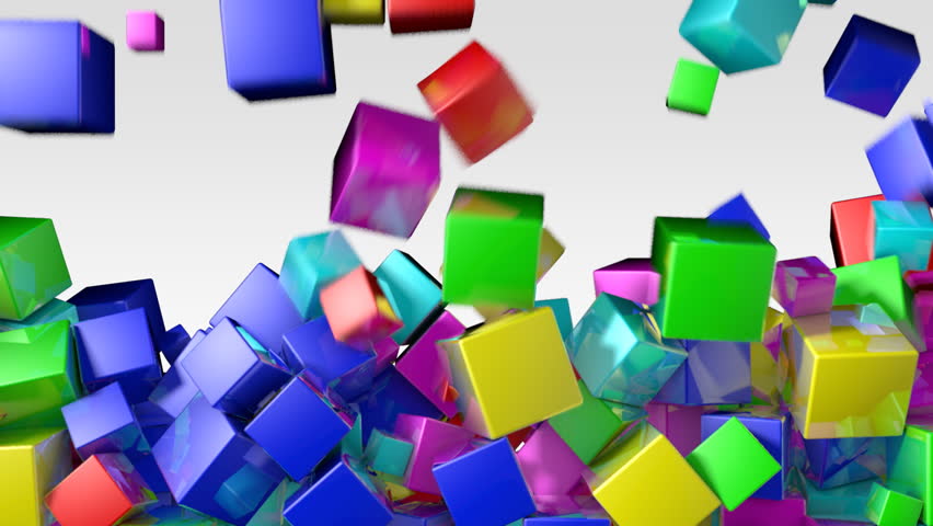 Falling Color Cubes. Full Hd Stock Footage Video (100% Royalty-free ...