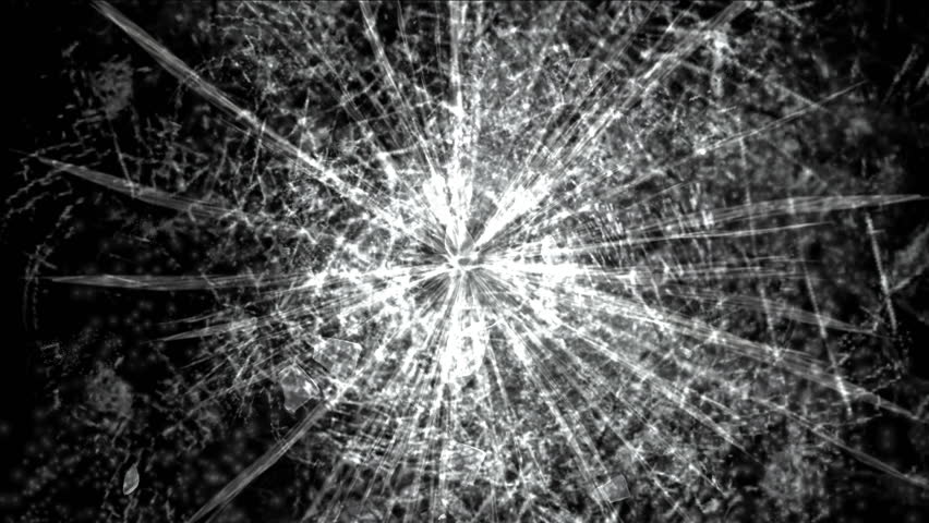 4K Cracked And Shattered Glass With Slow Motion. Alpha Stock Footage ...