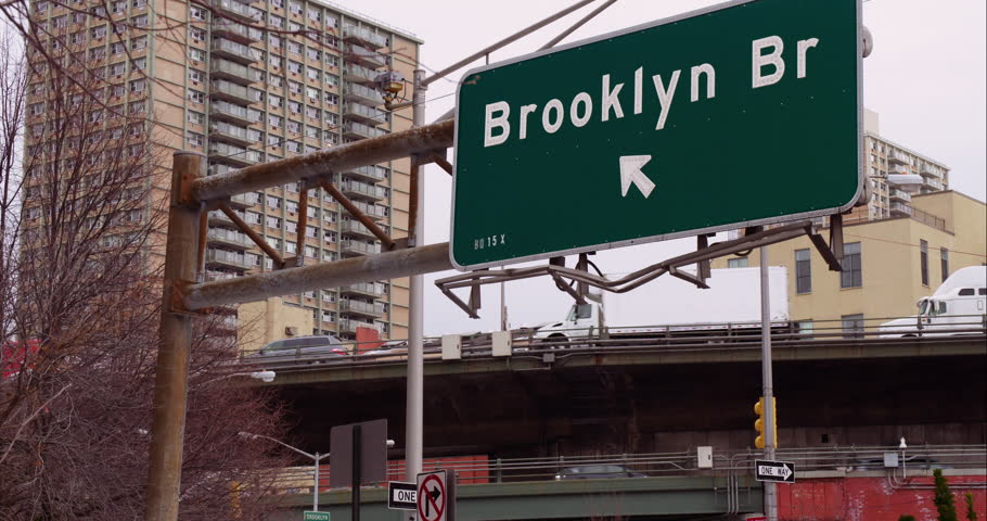 Highway Sign for the Brooklyn Stock Footage Video (100% Royalty-free ...