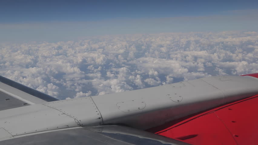 4k Uhd POV Point Of View Shot From Inside Airplane Passenger Window ...