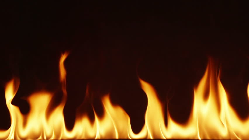 Super Slow Motion Of Clean Flames Igniting And Burning. A Line Of Real ...