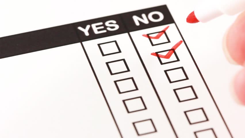 Stock video of hand filling yes and no at | 9630227 | Shutterstock