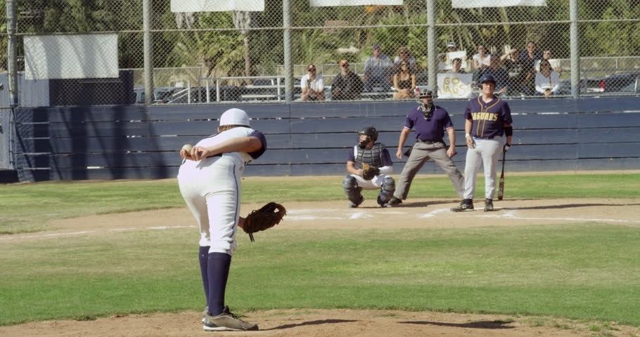 Wide Shot Baseball Players Playing Stock Footage Video (100% Royalty ...