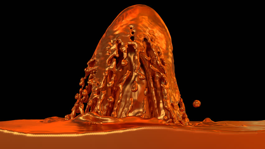 Animated Colliding Two Droplets Of Melted Bronze In Super Slow Motion ...