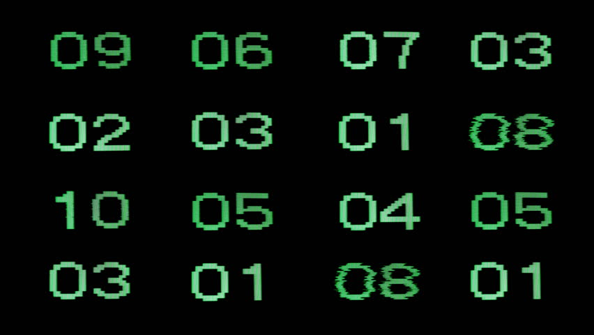 Distorted Number Sequence from a Stock Footage Video (100% Royalty-free ...